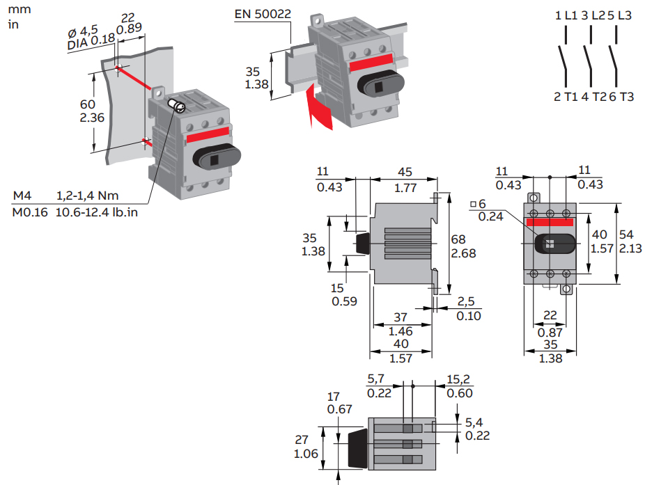 OT25F3 ABB Low Voltage | OT Series Switch-Disconnector | Valin