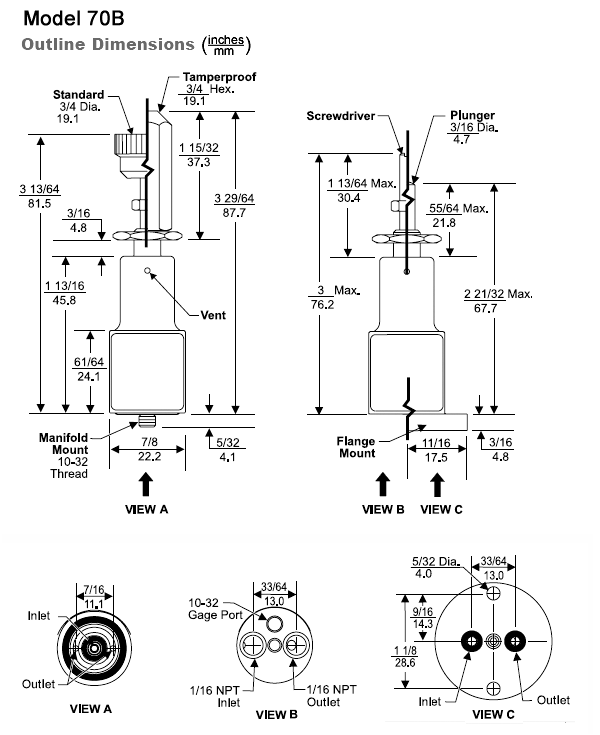 70230 Fairchild | Model 70B Subminiature Regulator | Valin