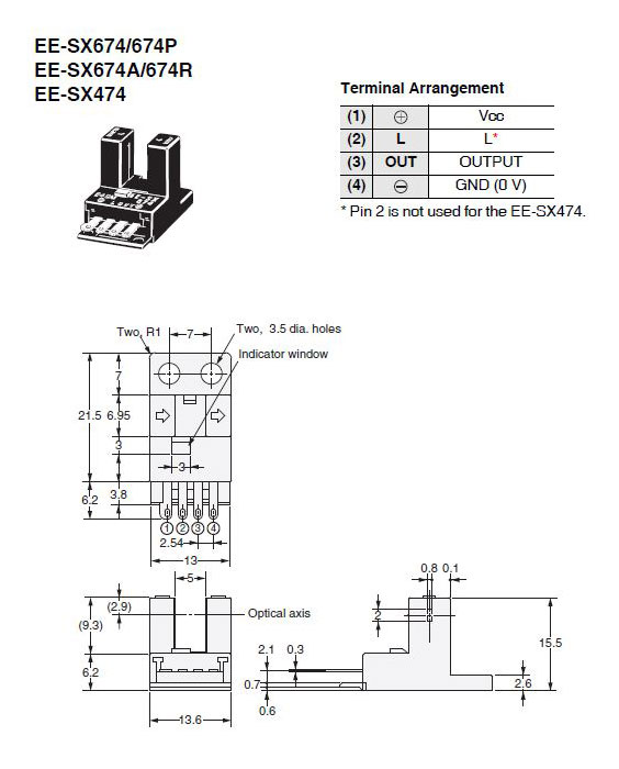 EE-SX674-WR 1M Omron | Slot-Type Photomicrosensor | Valin