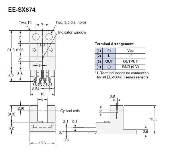 EE-SX674 Omron | Slot-Type Photomicrosensor | Valin