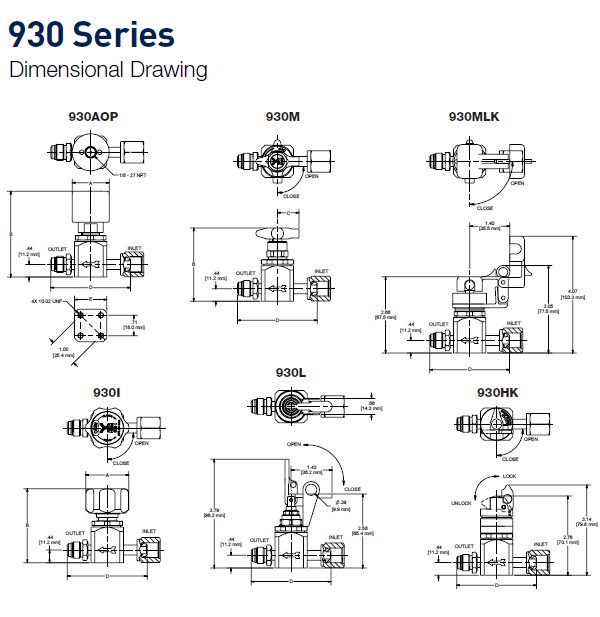 930GSFSMMLK2.3 Parker Veriflo | Diaphragm Valves | Valin