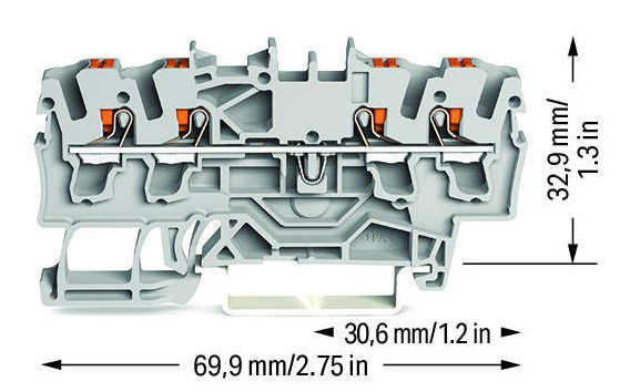 2202-1401 WAGO | TOPJOB®S 4-Conductor Through Terminal Block | Valin